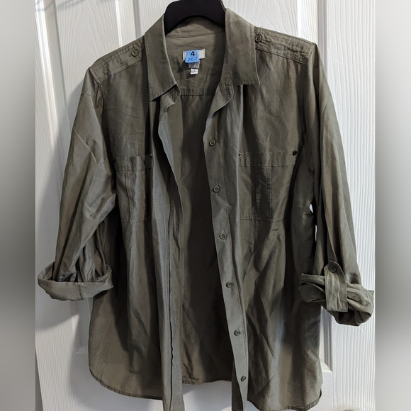 Chico's | Tops | Chicos Sage Green Lightweight Button Up Sz 2 | Poshmark